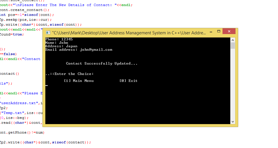 User Address Management System in C++ Free Source Code | SourceCodester